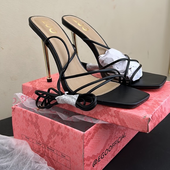EGO | Shoes | Ego Official Word Up Lace Up Heeled Sandals Color Black ...